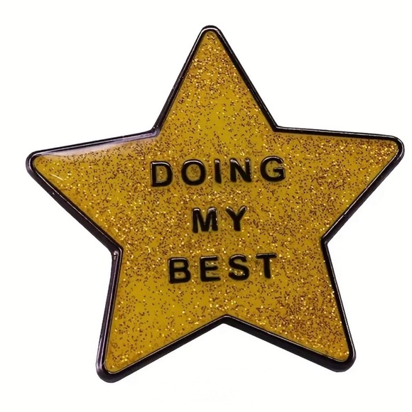 Jewelry | 315 Funny Gold Star Achievement Pin Brooch Doing My Best ...